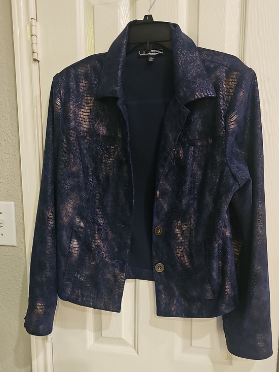 Linear | Jackets & Coats | Linear Vintage Snakeskin Metallic Gold Navy ...